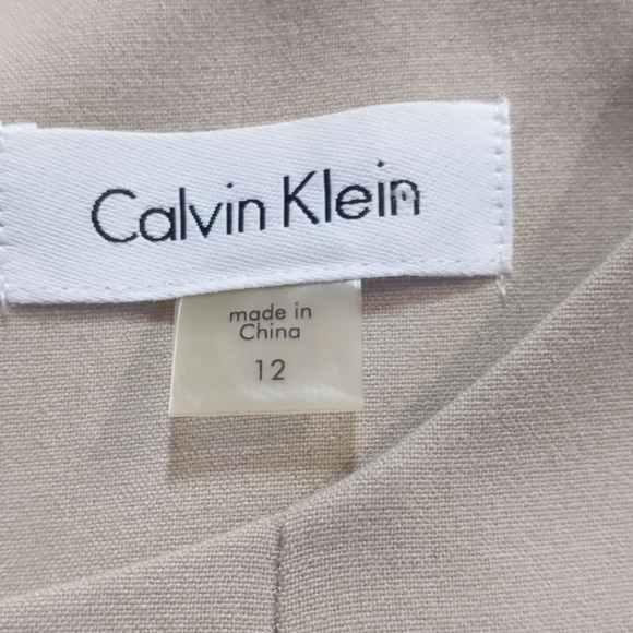 Calvin Klein | Dresses | Calvin Klein Tan Dress With Black And White ...